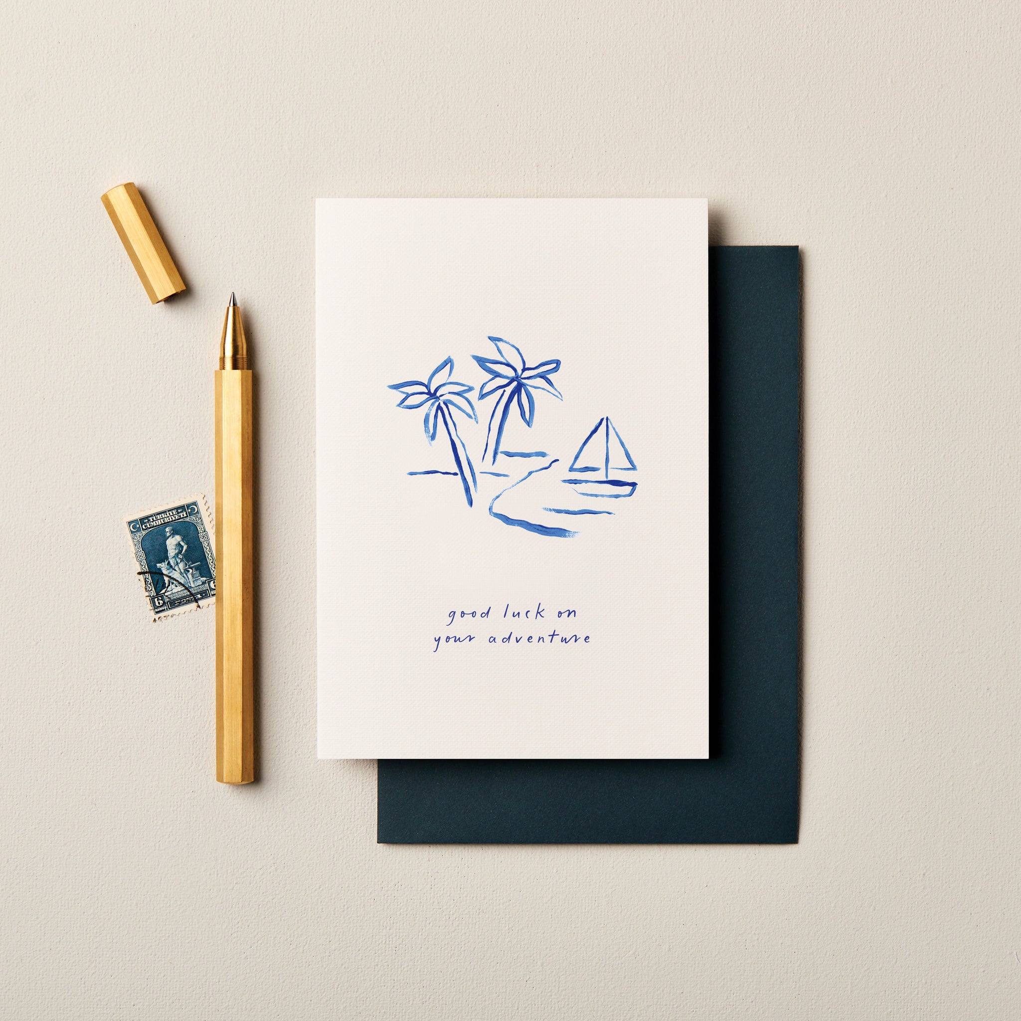 Good Luck on your Adventure Illustrated Good Luck Card | Ink & Bloom
