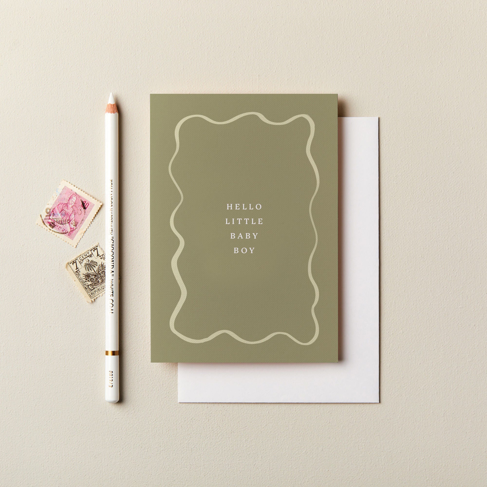 Hello Little Baby Boy Frame Card | Ink & Bloom