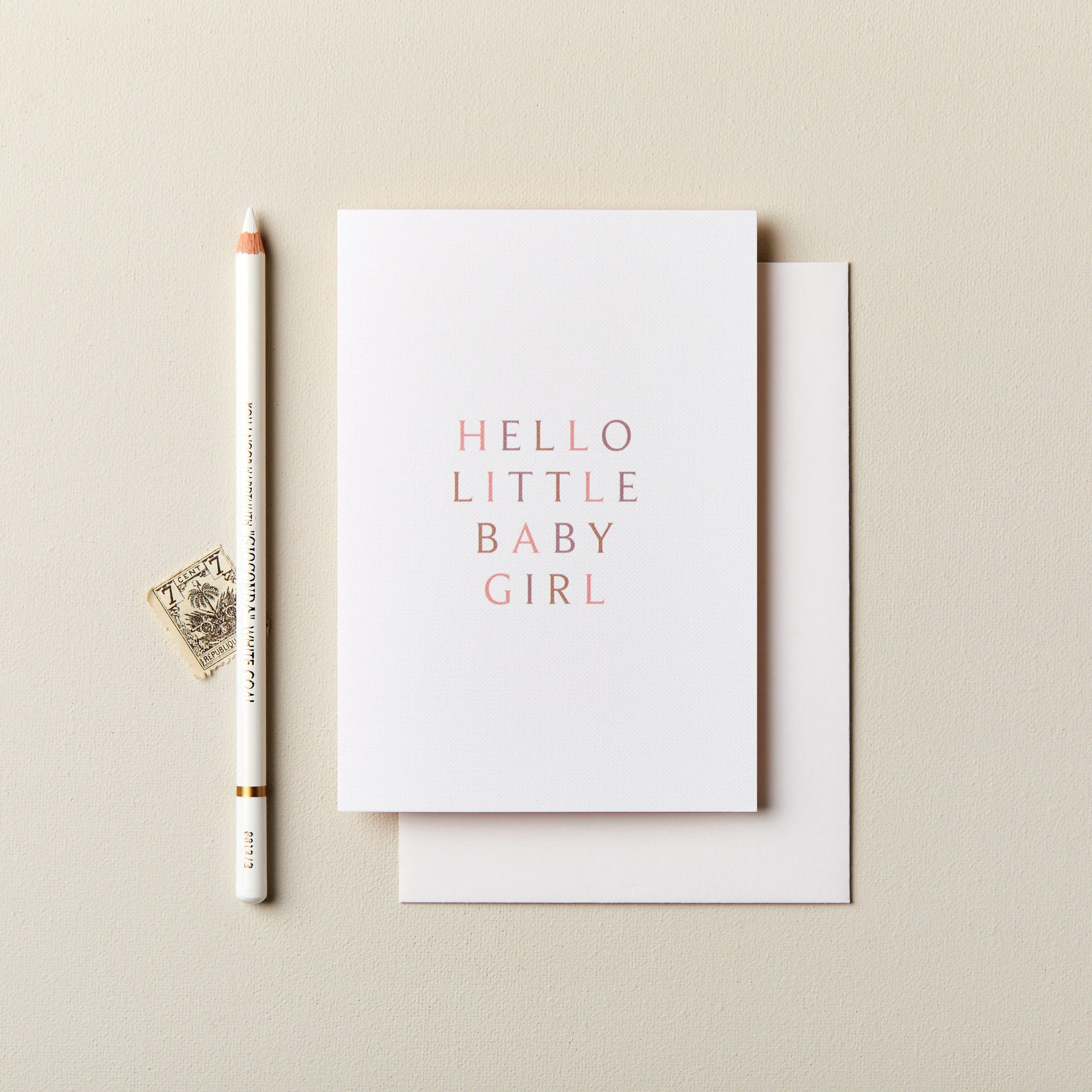 Hello Baby Girl Card 120 x 170mm | ink & bloom