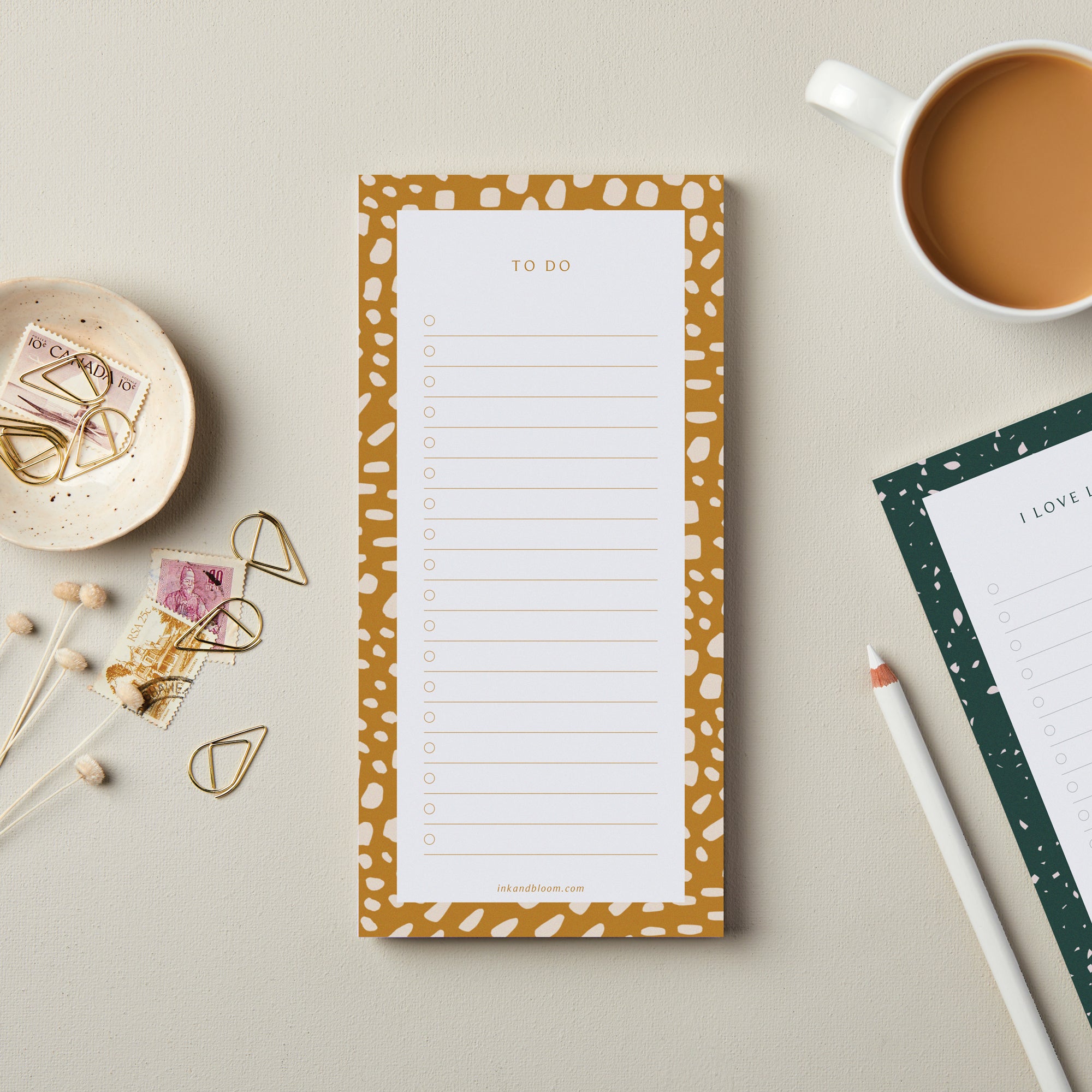 To Do List Notepad in Yellow Pattern | ink&bloom