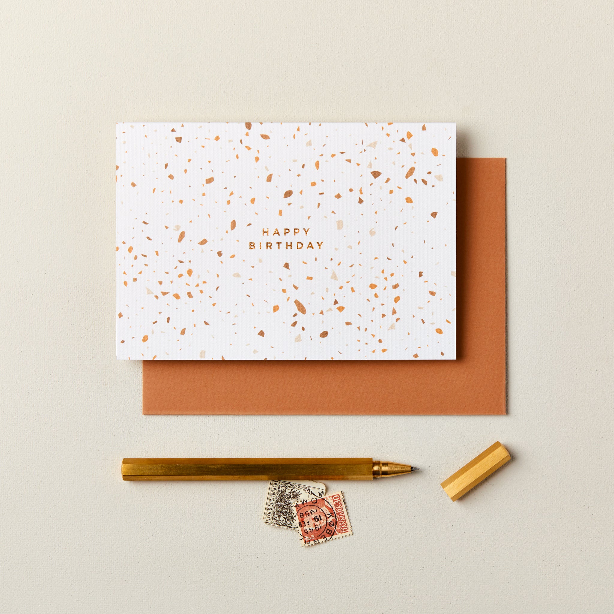 Happy Birthday Earthy Terrazzo Card | Ink & Bloom
